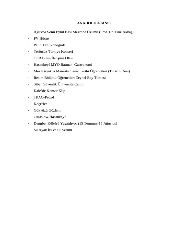 Anadolu Ajansi | PDF