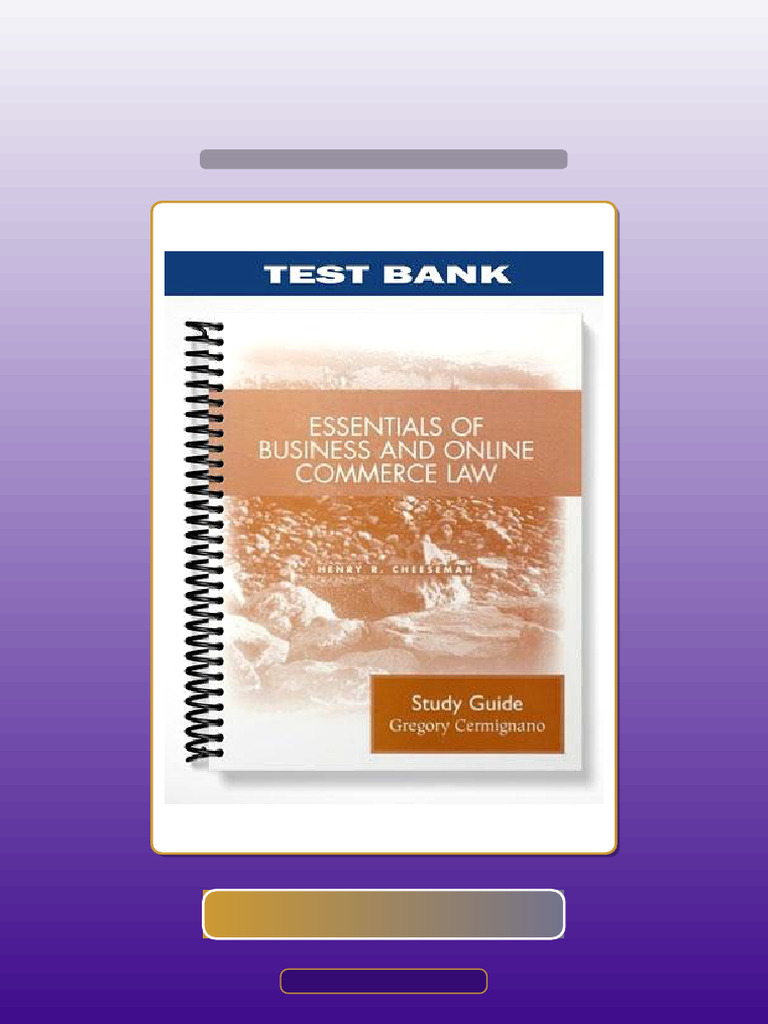 Essentials of Business and Online Commerce Law 1st Edition by Henry R ...