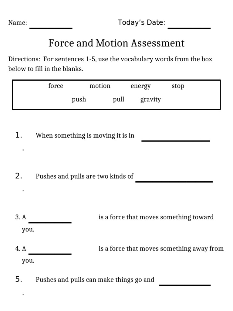 Force and Motion Assessment Guide | PDF