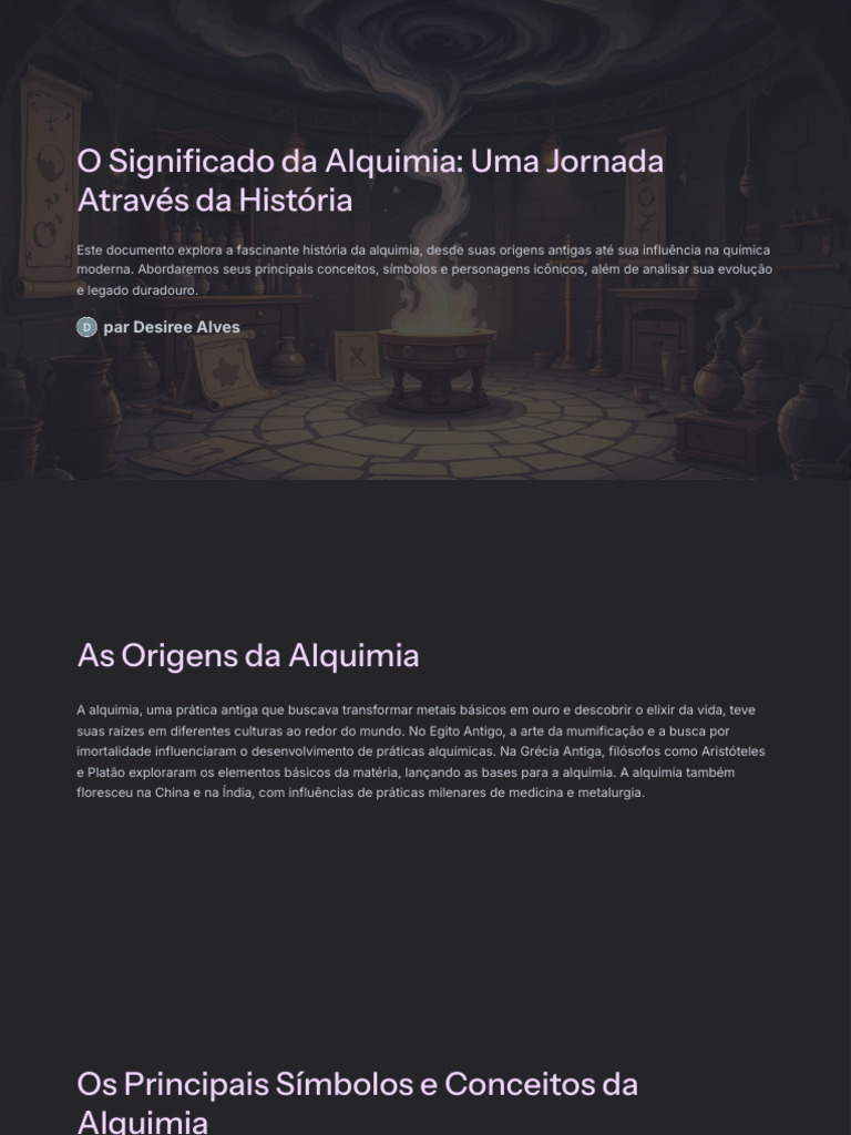 O Significado Da Alquimia Uma Jornada Atraves Da Historia | PDF | Alquimia | Química
