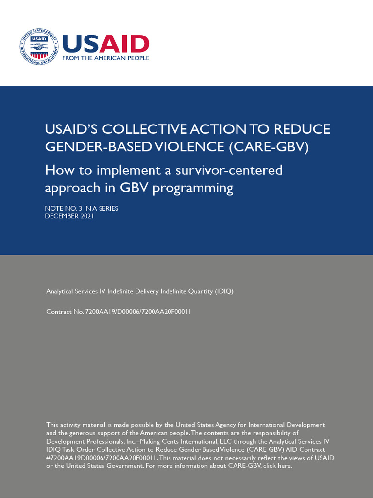 Implementing Survivor-Centered GBV Approaches | PDF | Violence ...