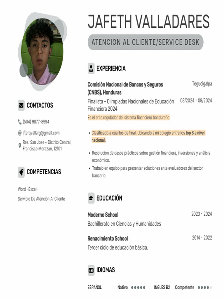 CV Jafeth Valladares HQ | PDF