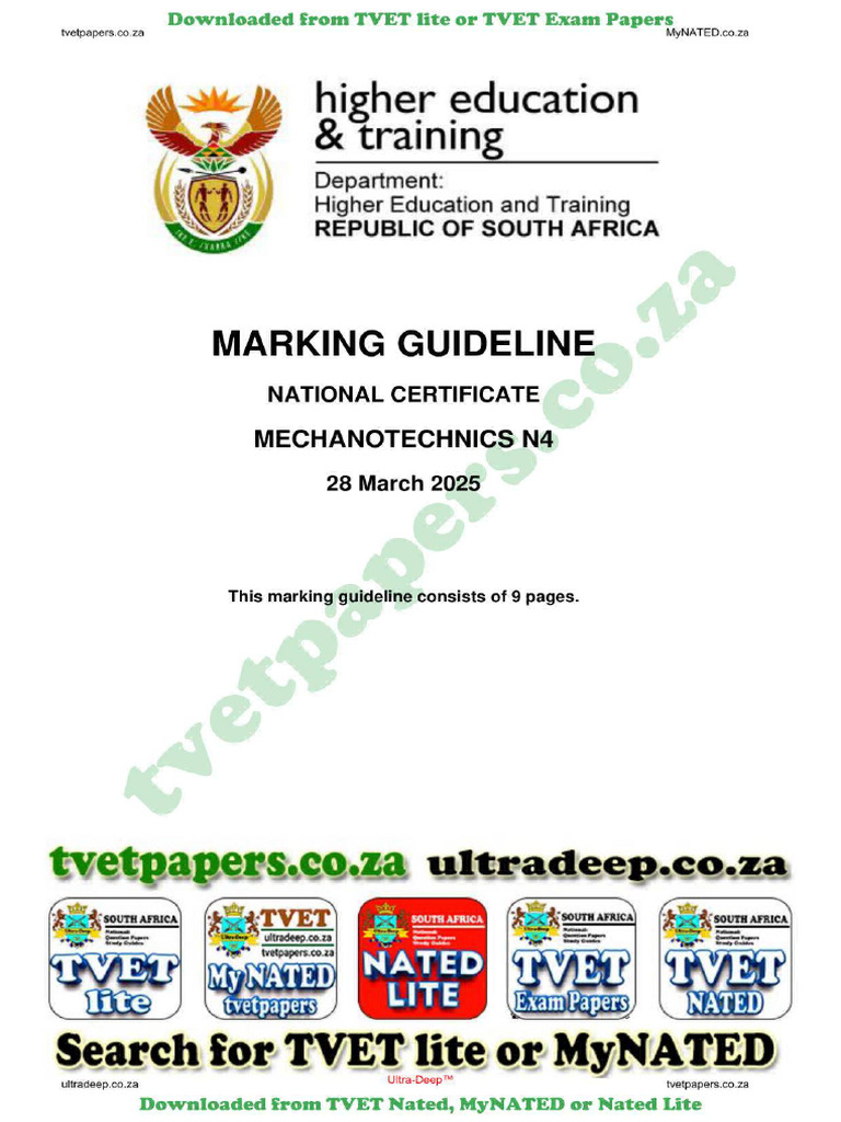 t1100 - Mechanotechnics n4 Memo Apr 2025 - Tvetpapers - Co.za | PDF