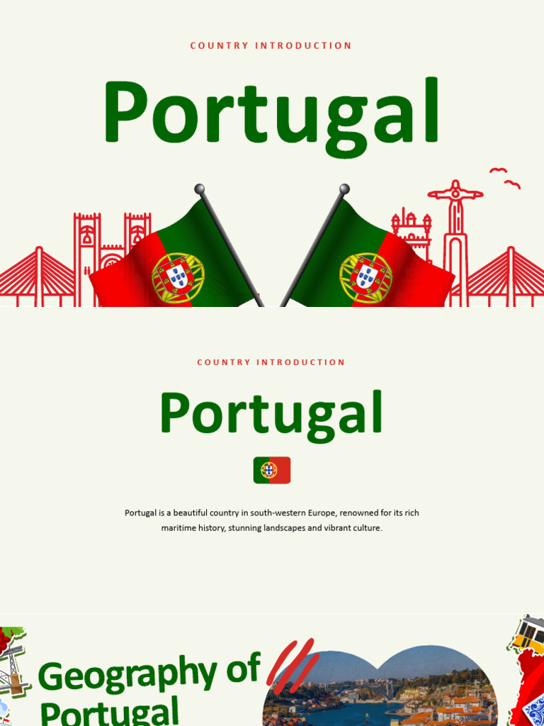 Portugal Introduction Presentation in Red and Green Informative Style | PDF