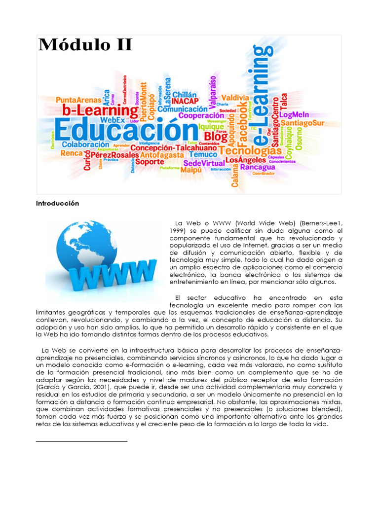 Modulo II - Elearning y Blearning | PDF | Aprendizaje | Maestros