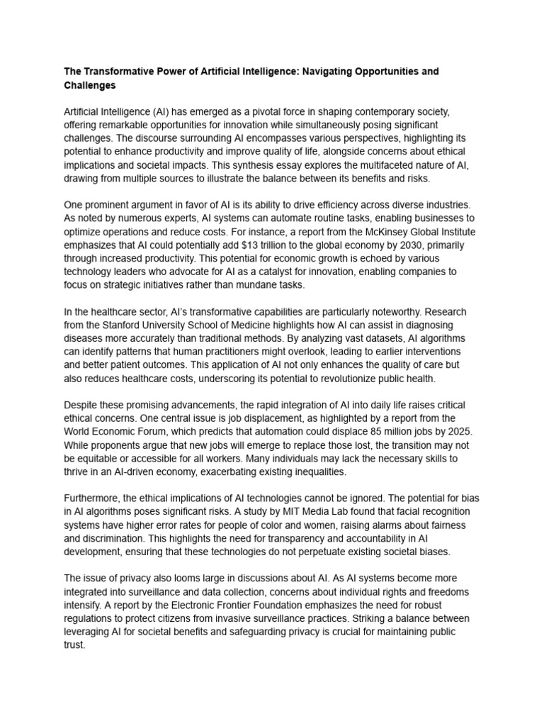 The Transformative Power of Artificial Intelligence - Navigating ...