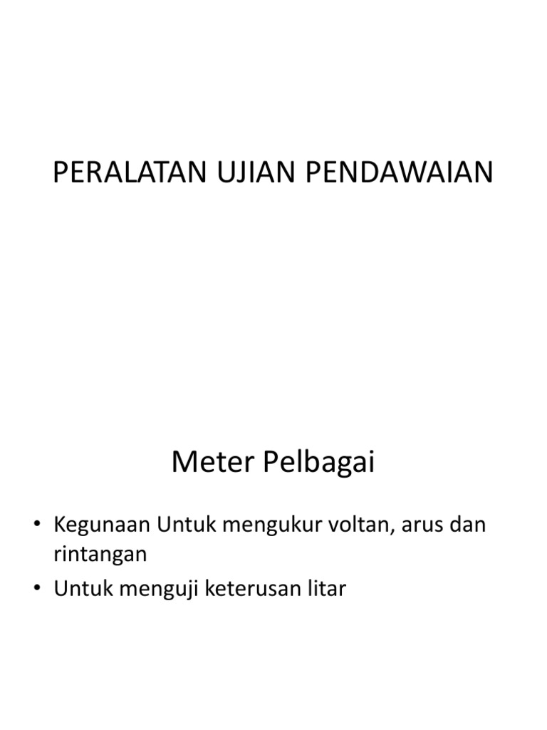 Peralatan Ujian Pendawaian | PDF