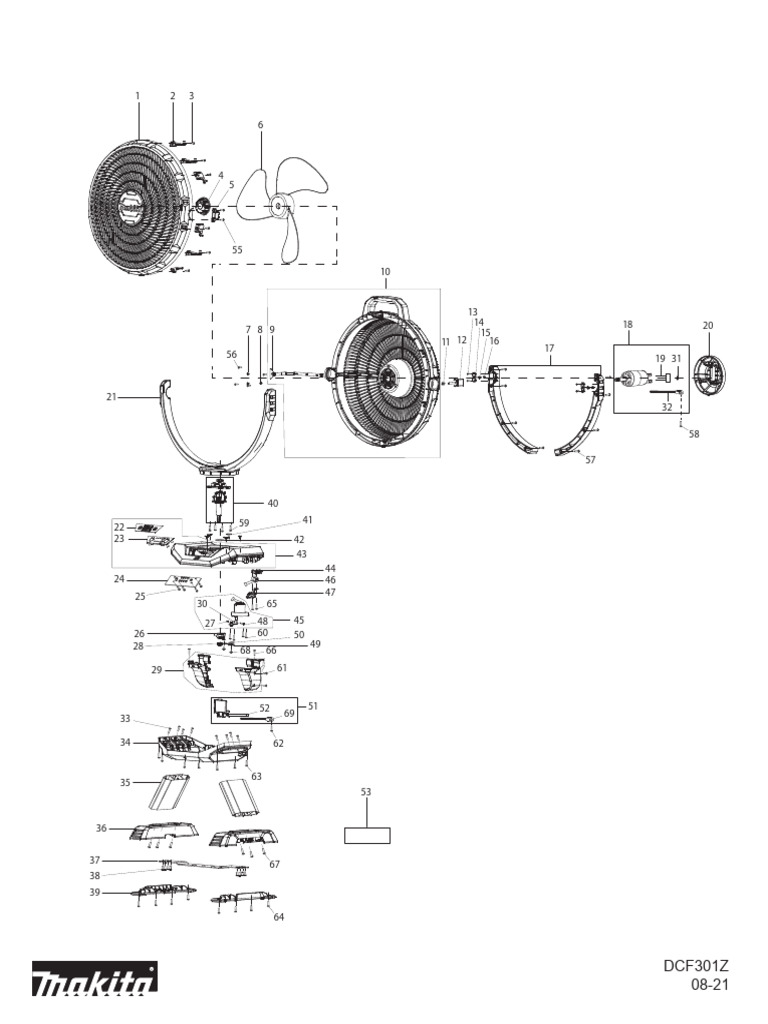 DCF301 PB Breakdown DCF301Z 08-21 | PDF | Electrical Connector | Screw