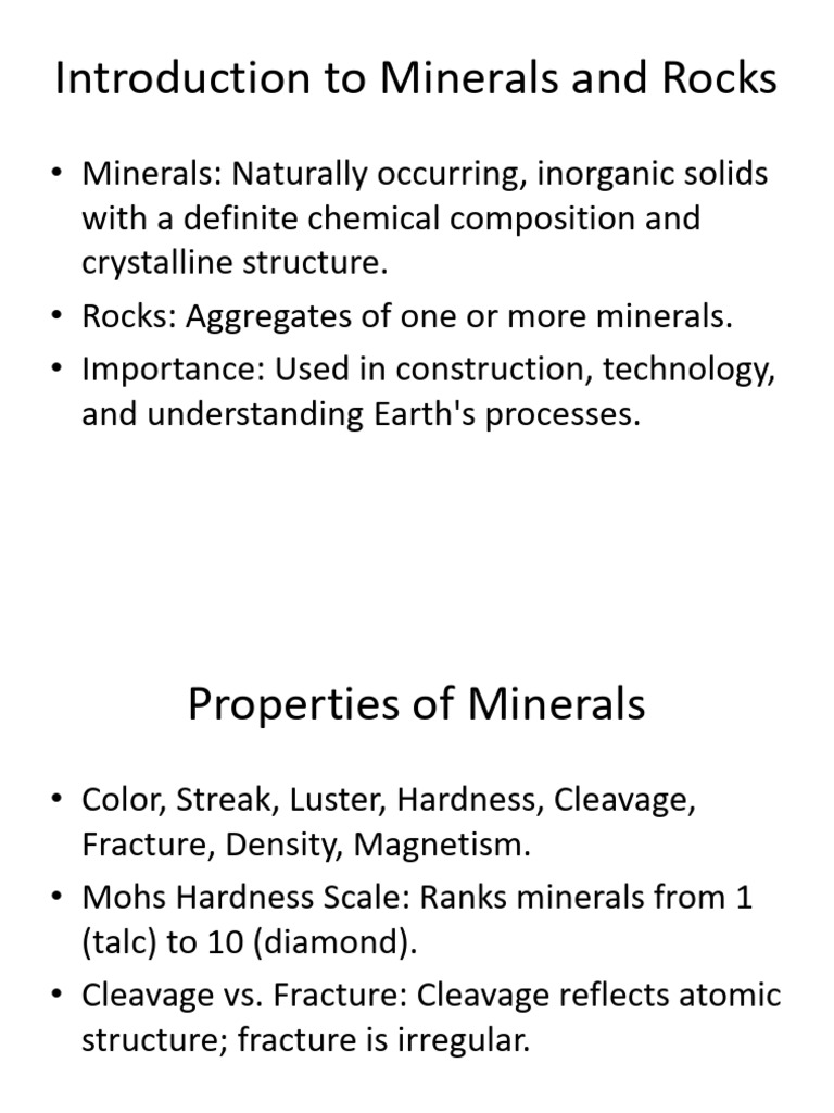 Overview of Minerals and Rocks | PDF | Rock (Geology) | Minerals