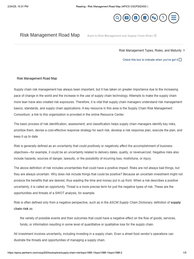 Risk Management Road Map | PDF | Risk | Risk Management