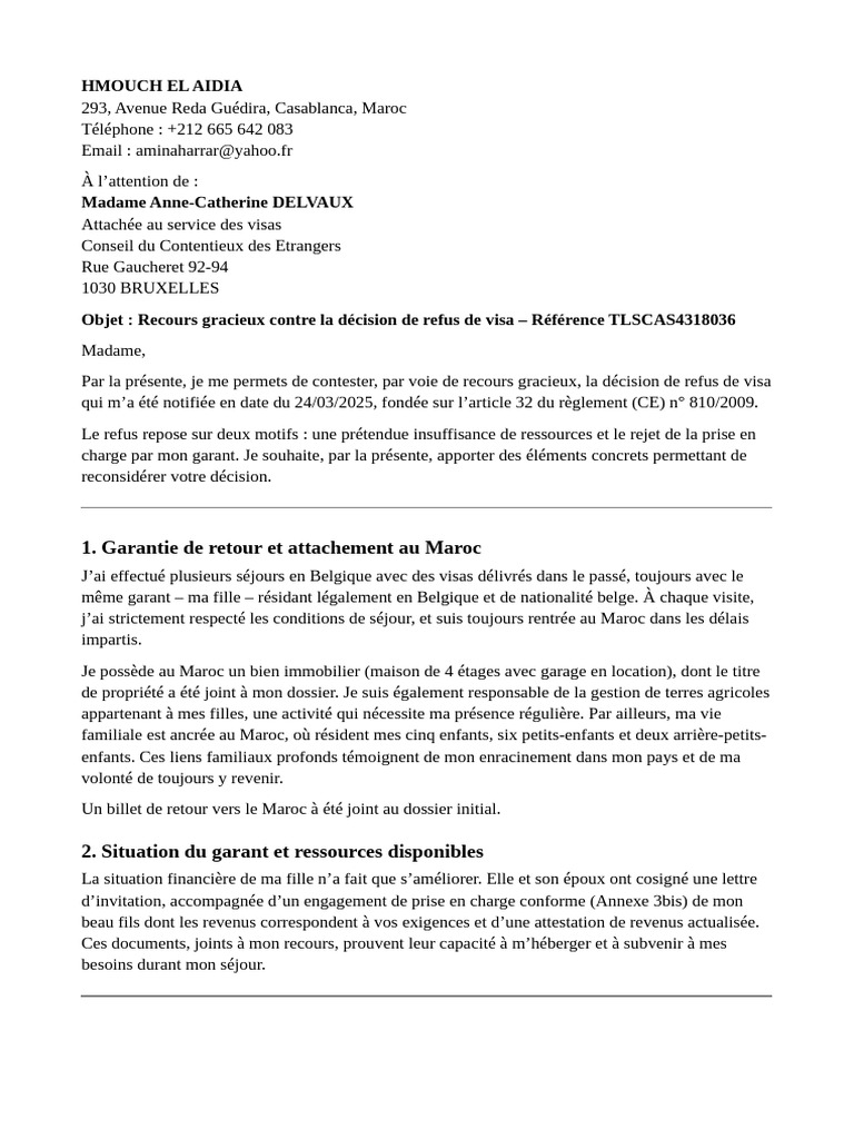 Recours contre refus de visa familial | PDF | Visa (Document)