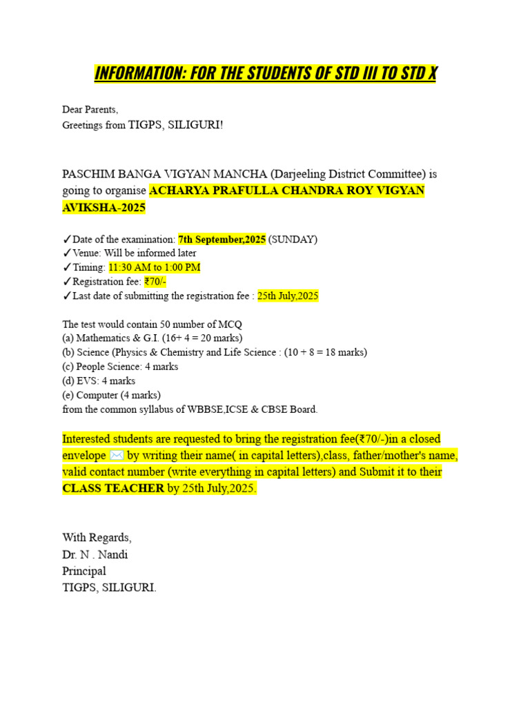 Vigyan Aviksha 2025 | PDF