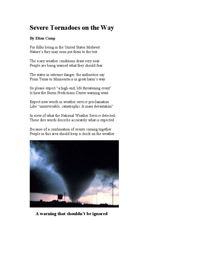 Severe Tornadoes On The Way | PDF | Science & Mathematics