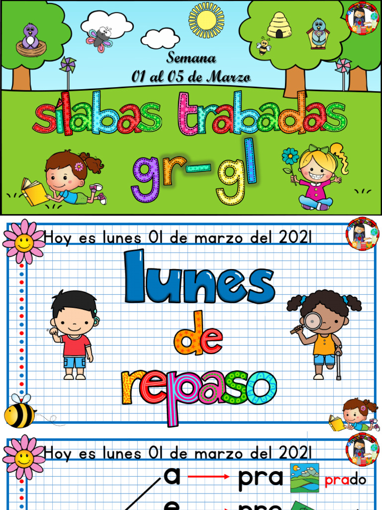 Dictado de oraciones y sílabas trabadas | PDF