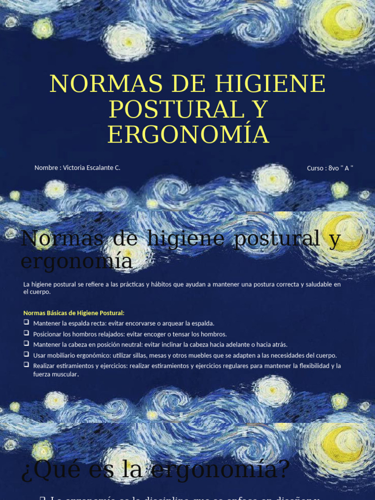 Normas de Higiene Postural y Ergonomía | PDF