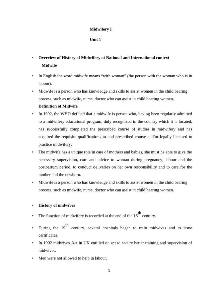 Introduction To Midwifery | PDF | Midwife | Childbirth