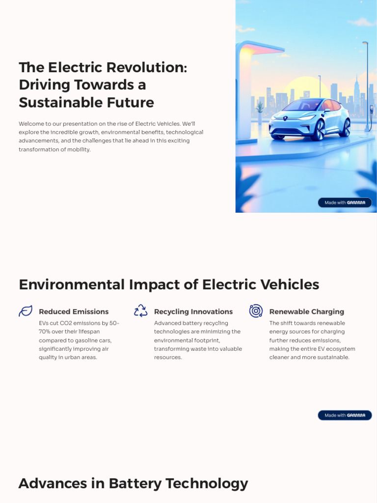 The Electric Revolution Driving Towards A Sustainable Future | PDF ...