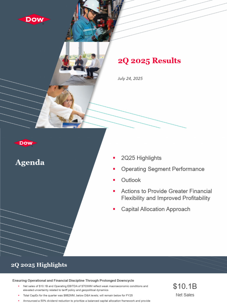 Dow Q2 2025 Earnings Overview | PDF | Risk | Dividend