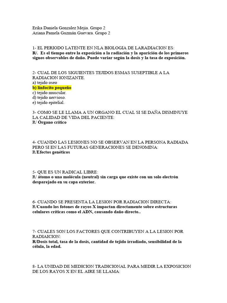 Discusion Biologia de La Radiacion | PDF | Radiobiología | Radiación