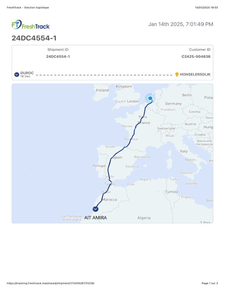 FreshTrack - Solution Logistique | PDF