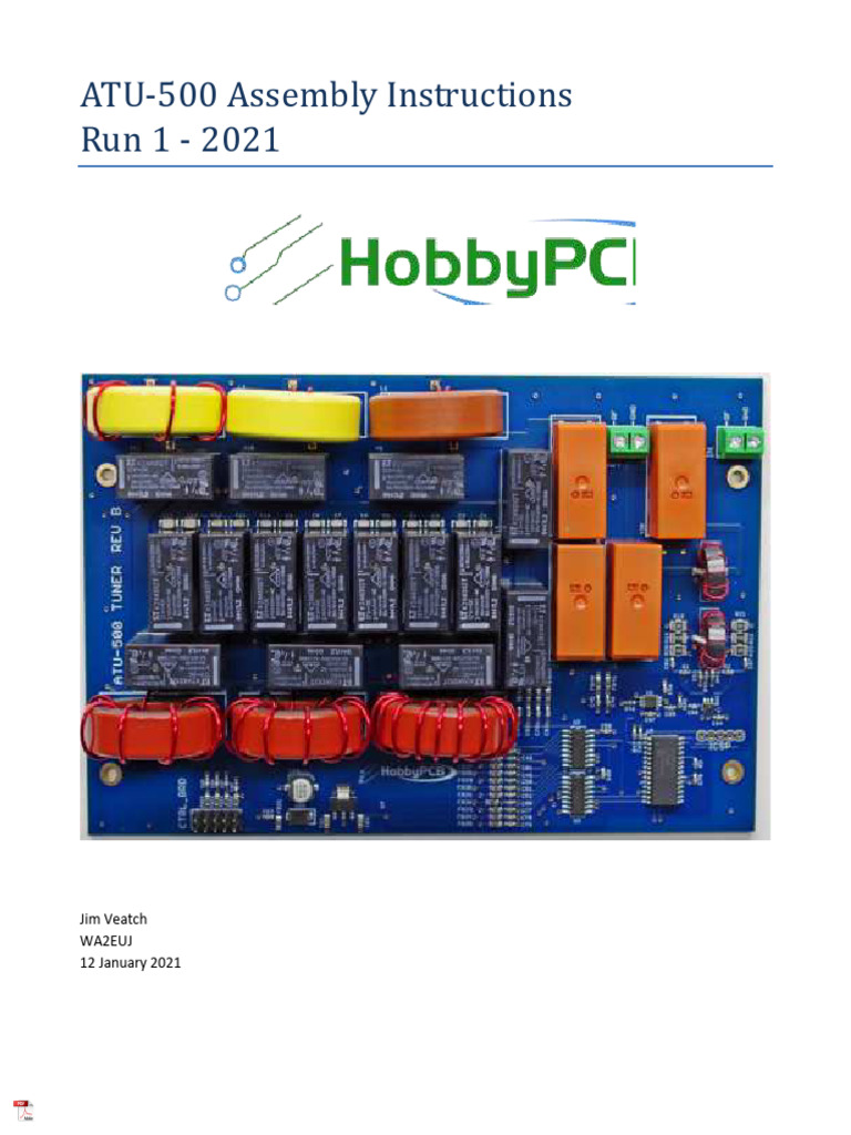 ATU-500 Assembly Guide | PDF | Coaxial Cable | Manufactured Goods