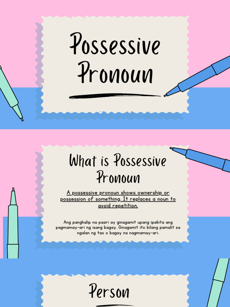 Personal Pronouns Presentation in Blue Green Bold Style | PDF | Plural ...