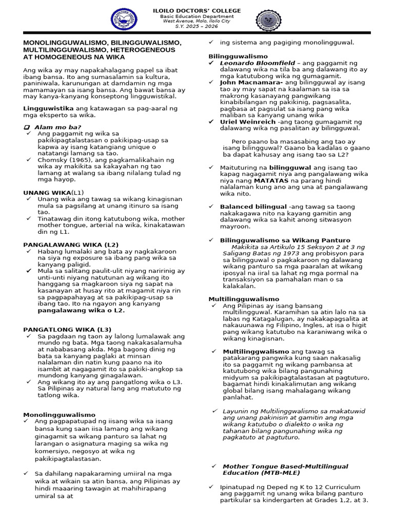 Aralin 3 Mono Bi Multi Homo at Hetero Updated | PDF
