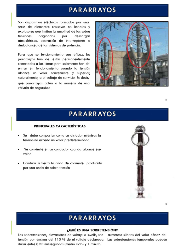 3.1.7.e.PARARRAYOS - MTTO | PDF | Aislador (Electricidad) | voltaje