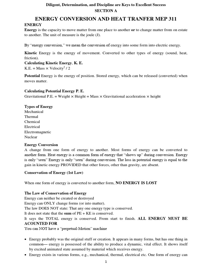Energy Conversion and Heat Transfer MEP | PDF | Nuclear Power | Fuels