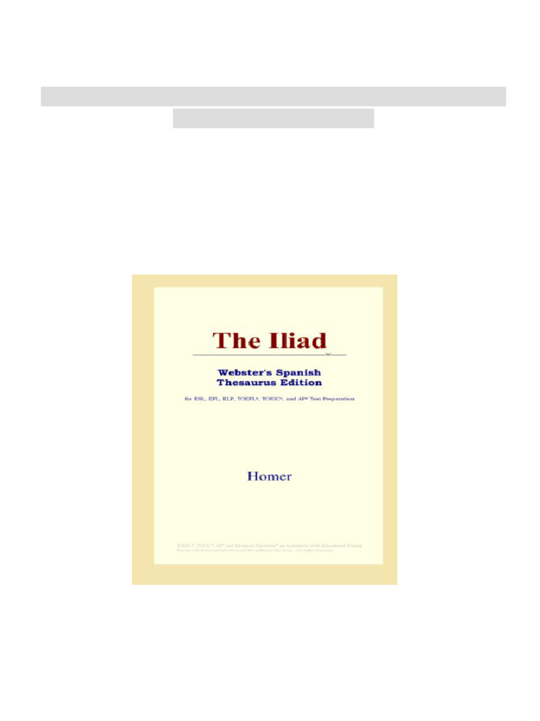 The Iliad Webster s Spanish Thesaurus Edition Homer pdf download | PDF | Agamemnon | Achilles