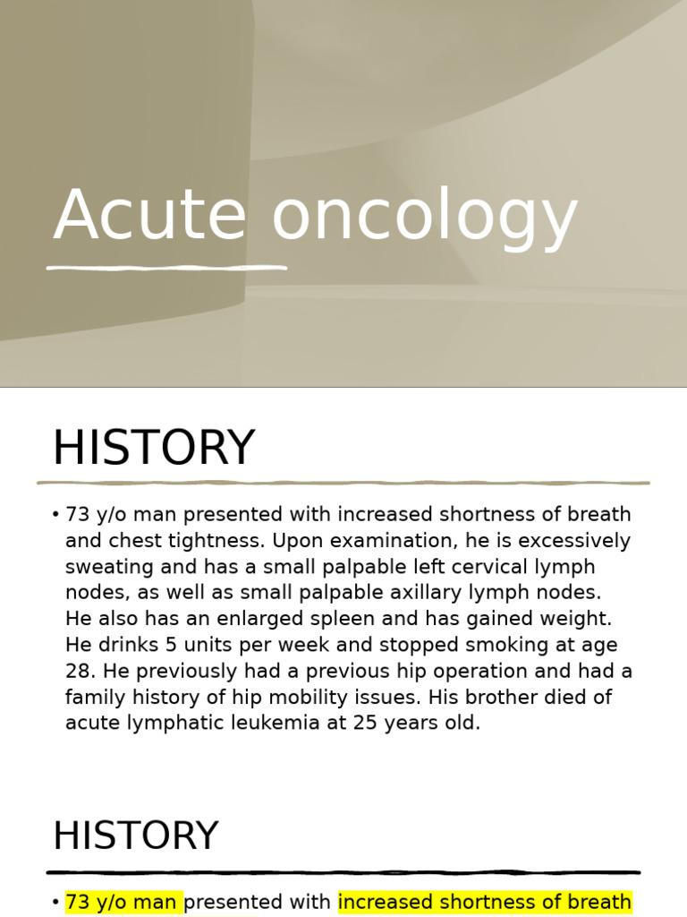 Acute Oncology Case Study: CLL Management | PDF