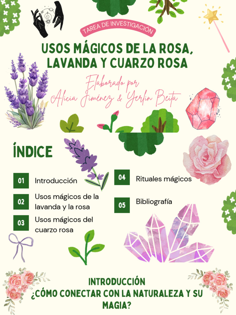 Investigación EB1 - Usos Mágicos de La Rosa - Lavanda - Cuarzo Rosa ...