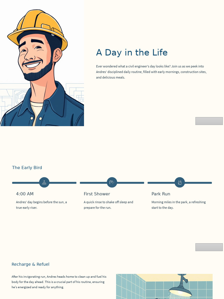 A Civil Engineer's Daily Routine | PDF | Meal | Eating Behaviors Of Humans