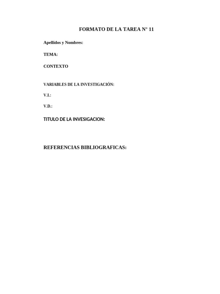 Formato de La Tarea #11 | PDF