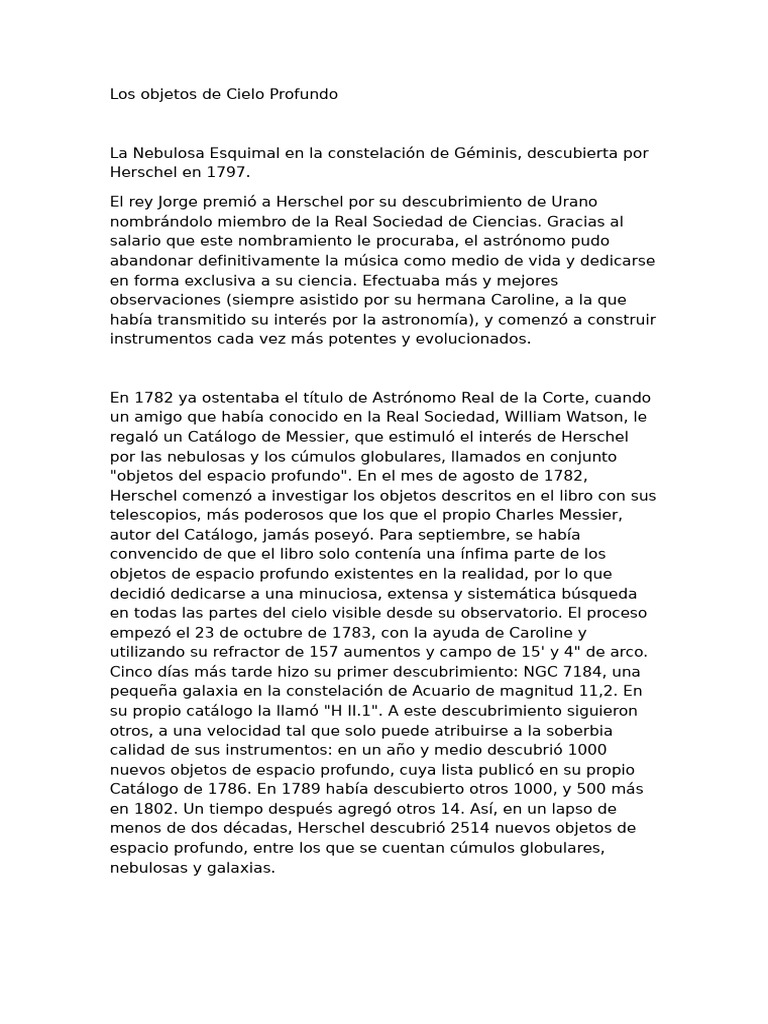 Los Objetos Del Cielo Profundo. Juan Perez | PDF | Espacio exterior ...