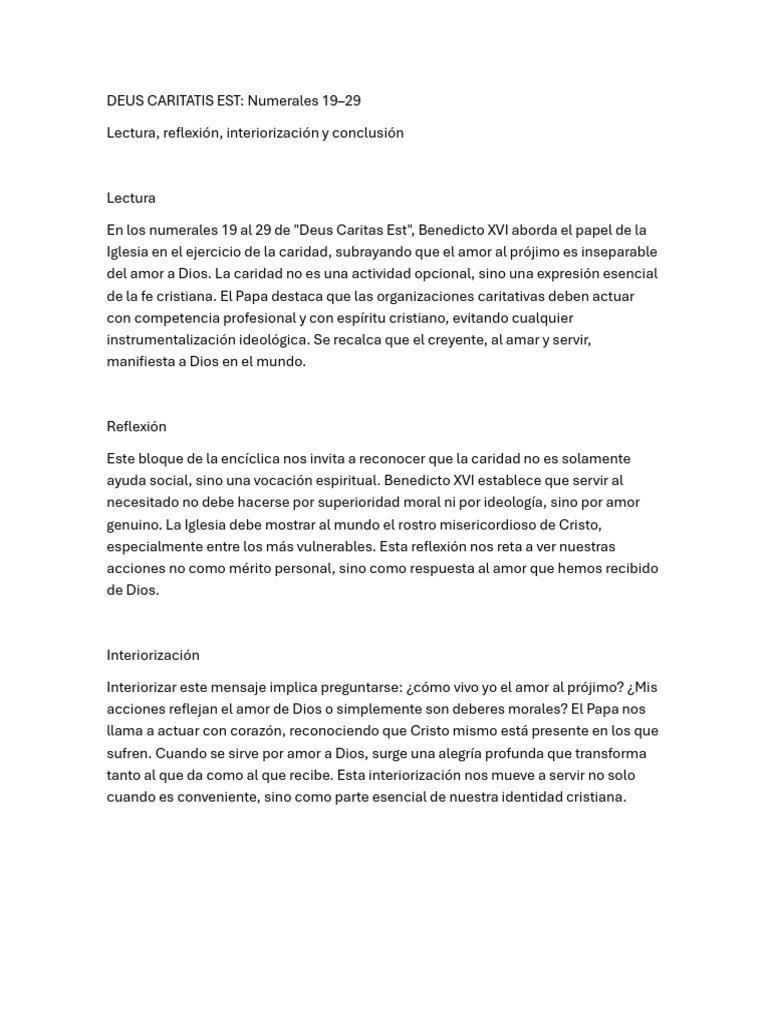 Deus Caritatis Est | PDF