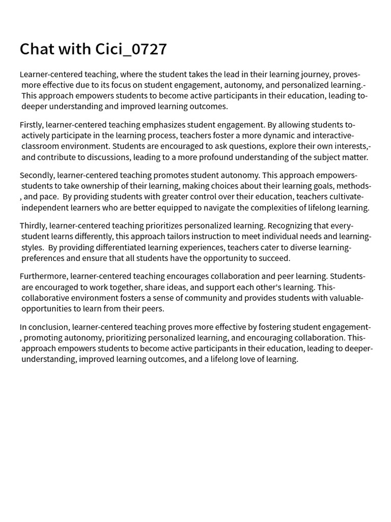 Learner Centered 3rd Note | PDF