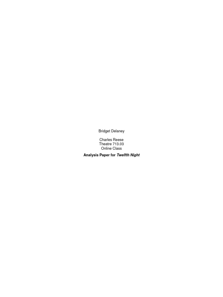 Analysis of Themes in Twelfth Night | PDF | Twelfth Night