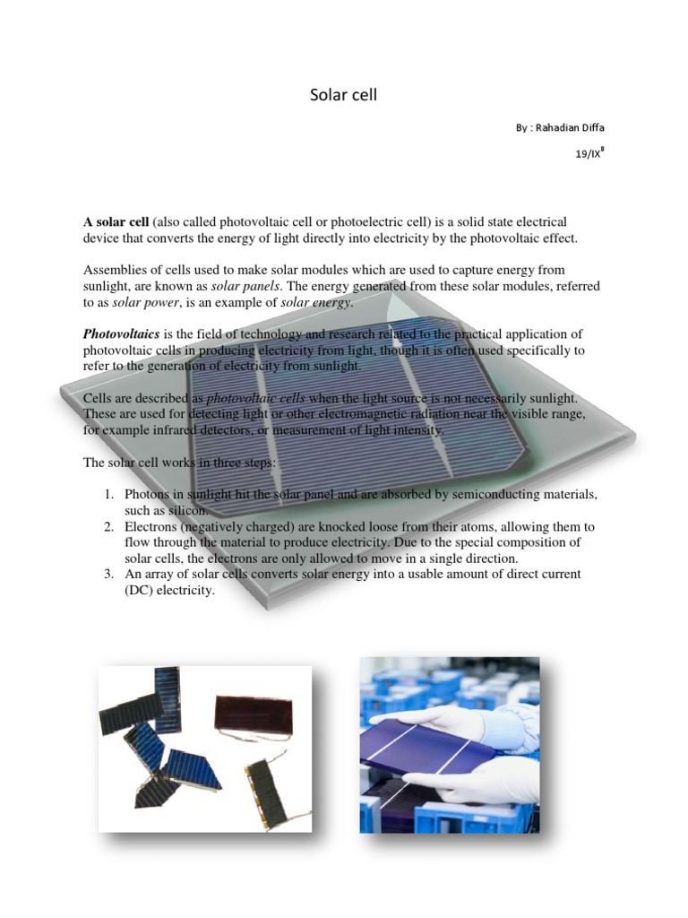 Solar Cell | PDF