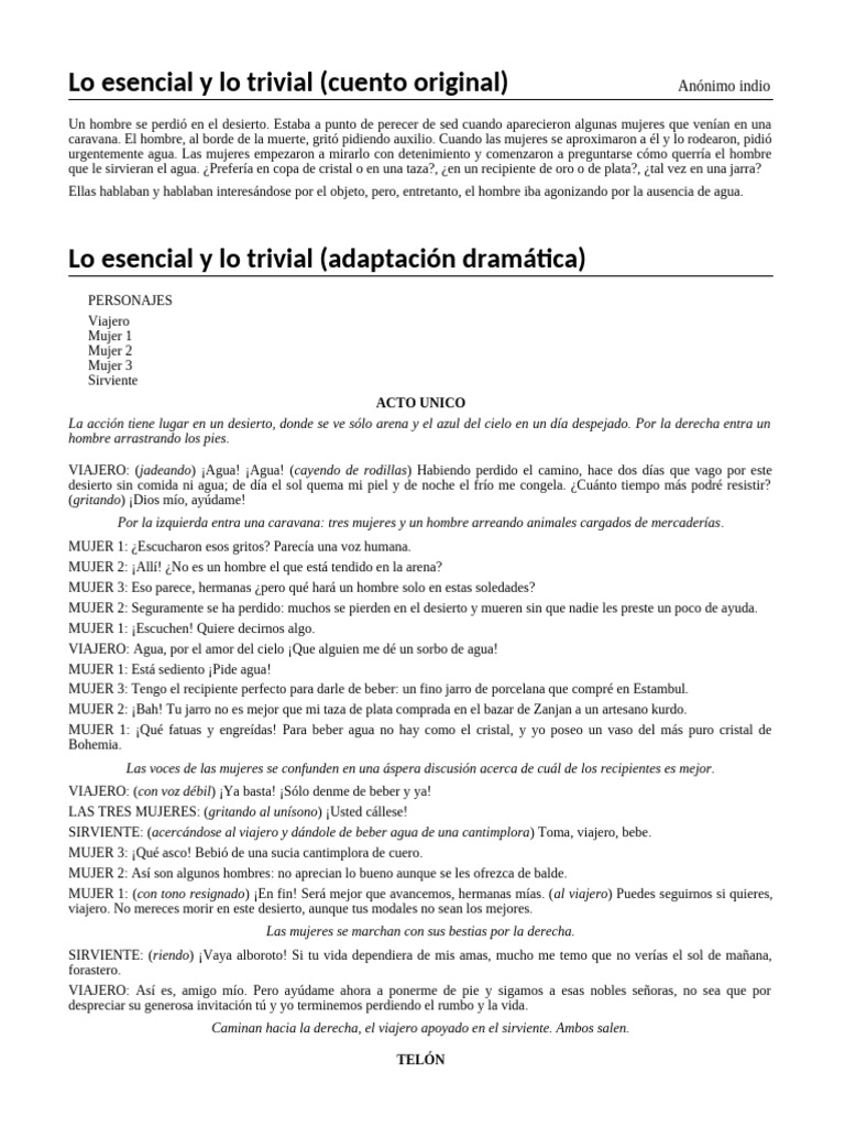Lo Esencial y Lo Trivial | PDF