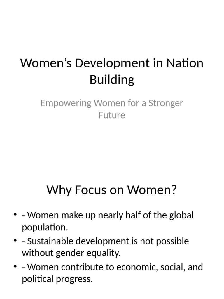Women Development in Nation Building | PDF
