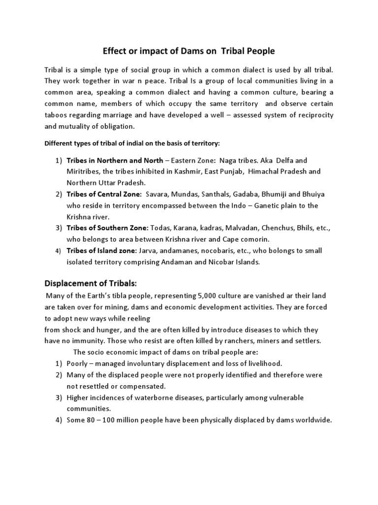 Impact of Dams on Tribal Communities | PDF | Tribe | Dam