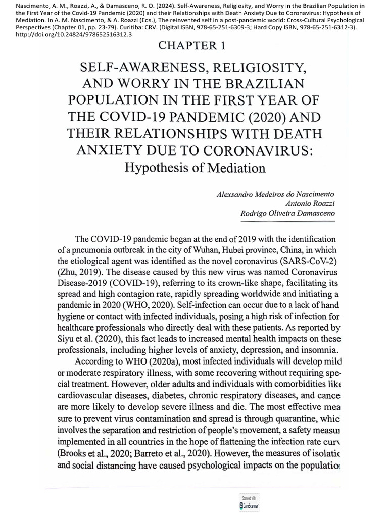 Nascimento, Roazzi & Damasceno 2024. Self-Awareness, Religiosity, Worry ...