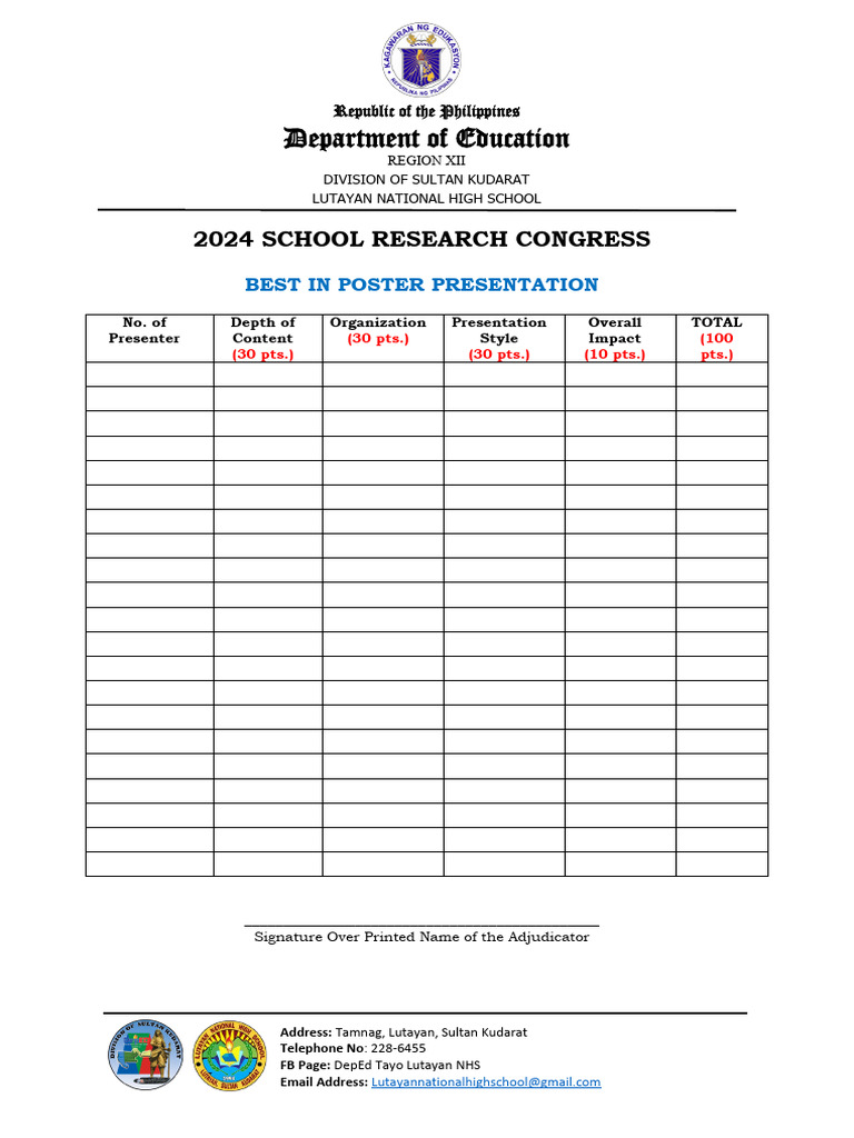 2024 School Research Congress Guidelines | PDF