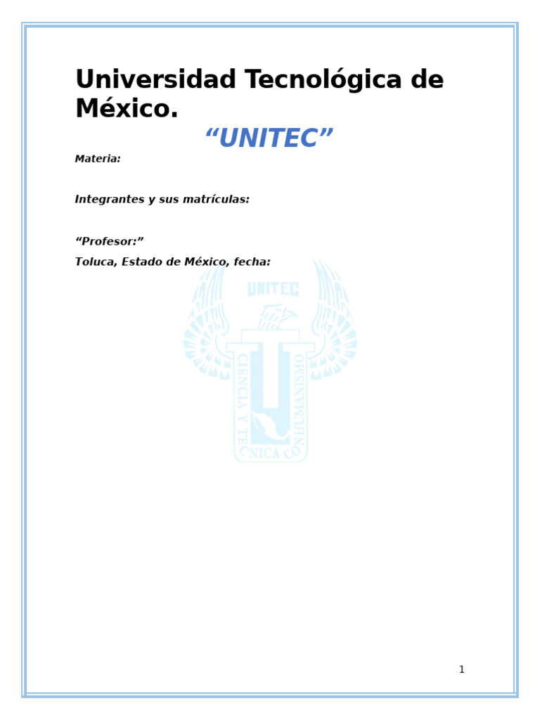 Plantilla para Trabajos Unitec | PDF