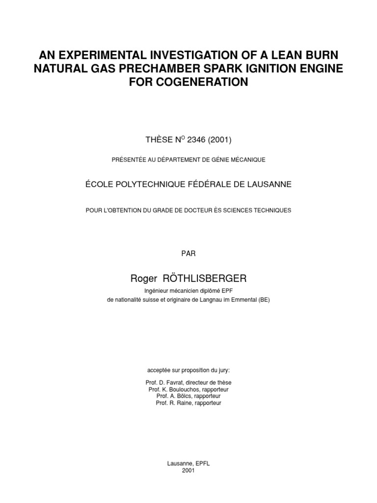 An Experimental Investigation of A Lean Burn Natural Gas Prechamber ...
