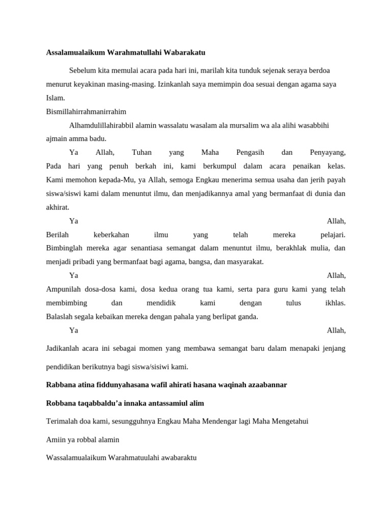 Doa Penerimaan Rapot 2 | PDF