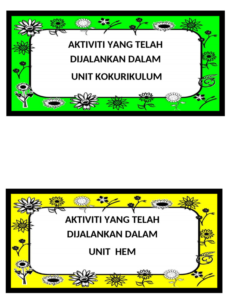 Label Aktiviti Koko | PDF