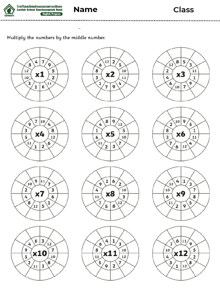 Multiply Wheel Worksheet | PDF