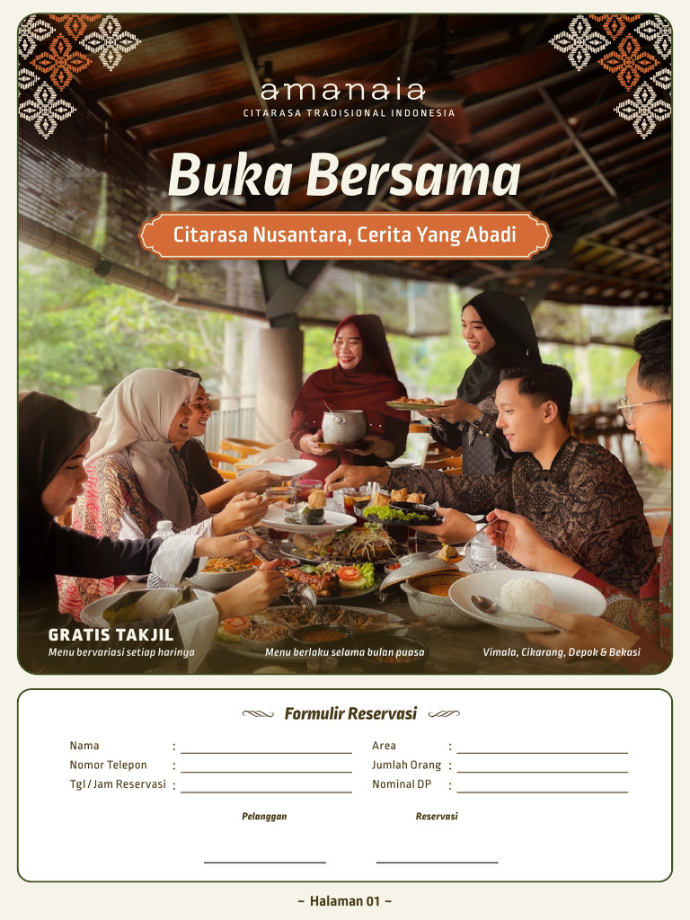 DIGITAL - Amanaia - Daftar Menu Ramadhan - Reservasi - Vimala, Cikarang, Depok & Bekasi | PDF